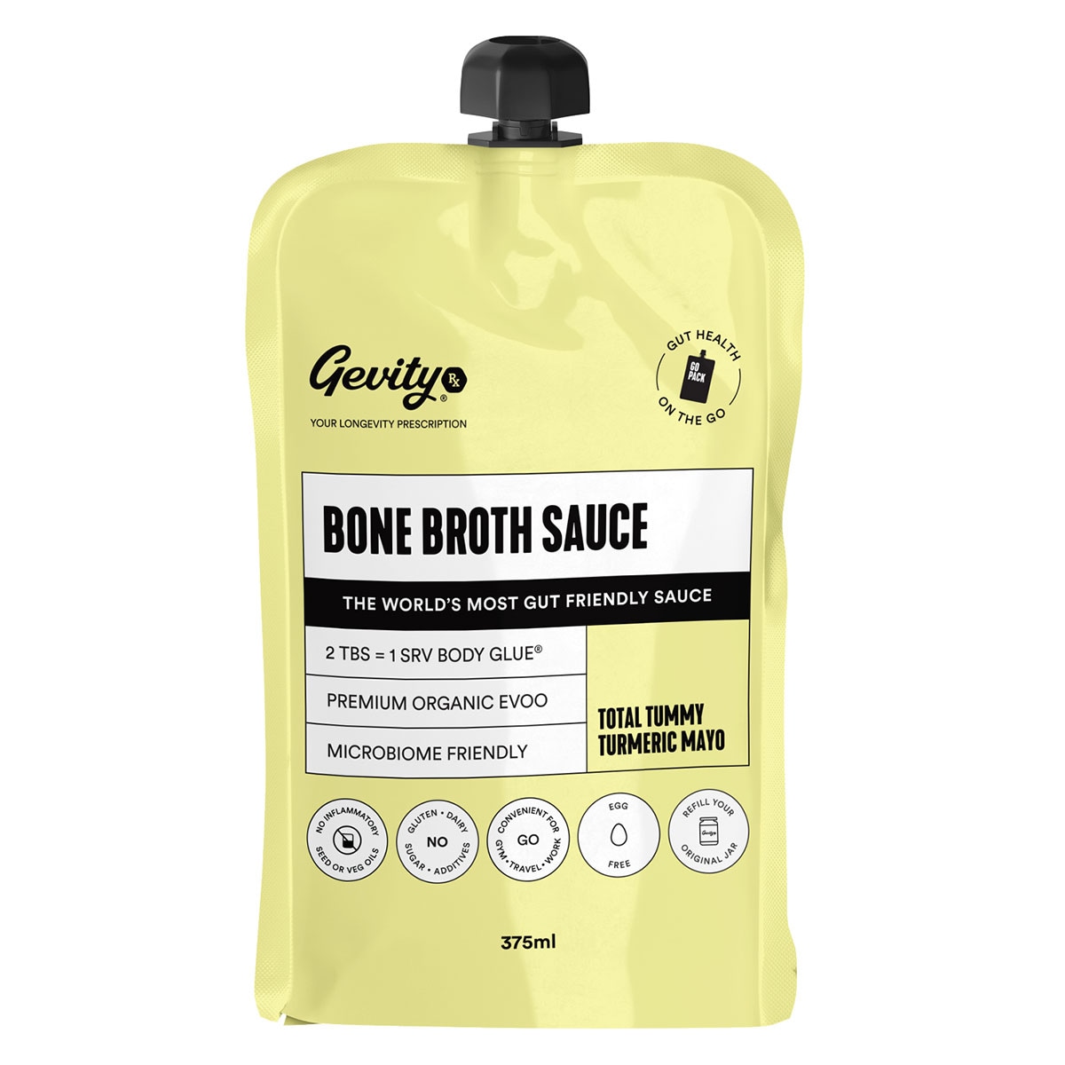 Gevity Rx Bone Broth Sauce Total Tummy Turmeric Mayo 375ml | Healthylife