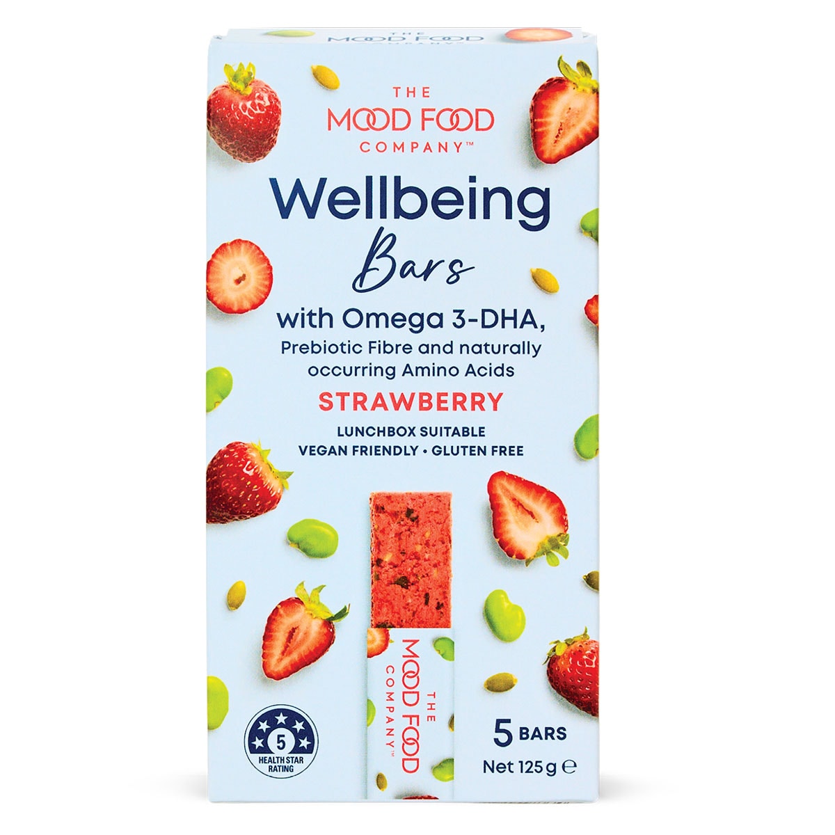The Mood Food Company Wellbeing Bars Strawberry - 5 Pack | Healthylife