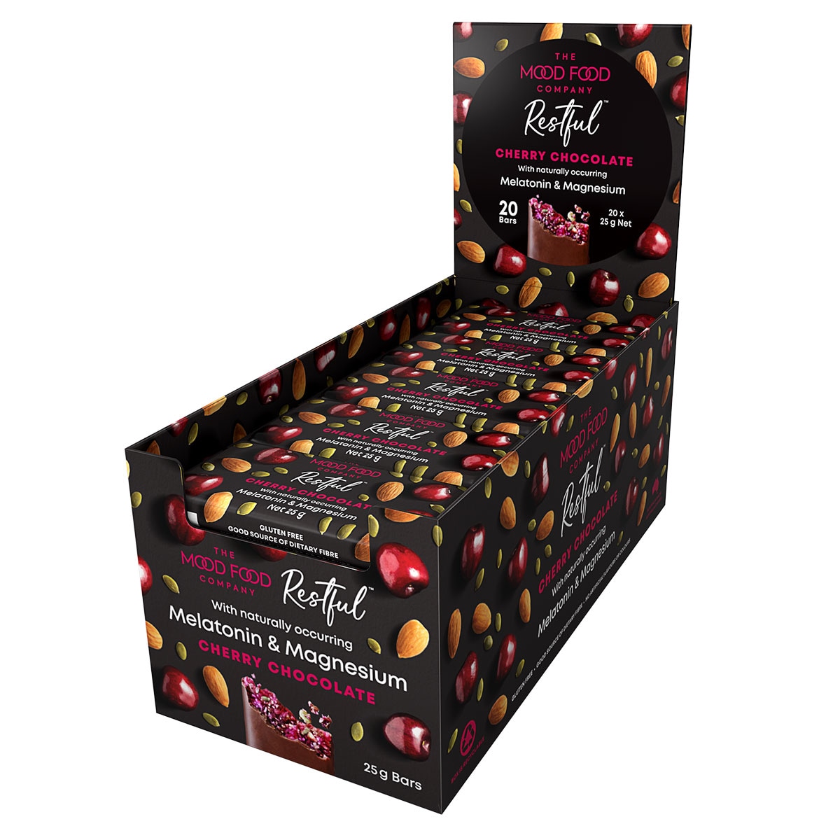 The Mood Food Company Restful Cherry Chocolate Bars 20 x 25g | Healthylife