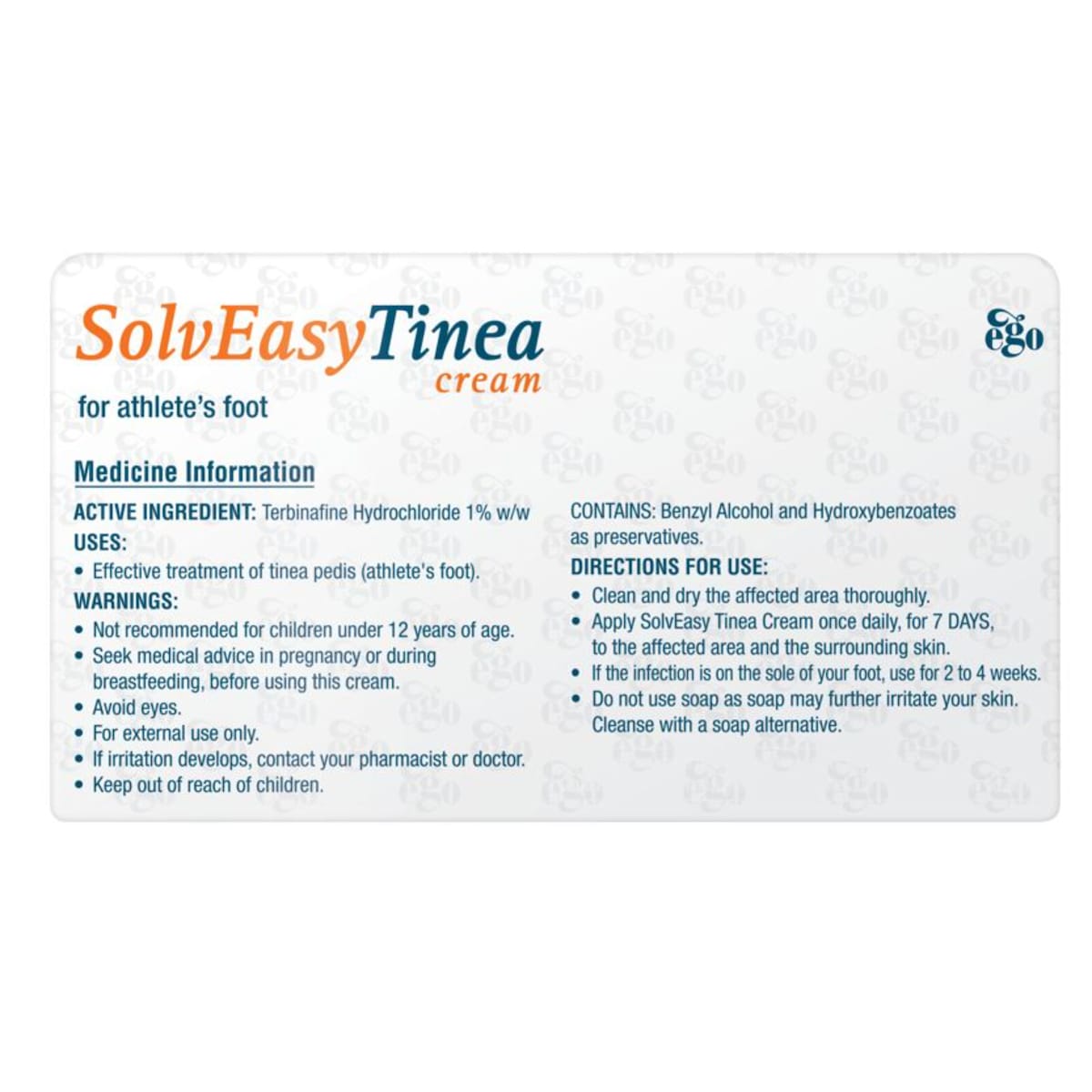 Ego SolvEasy Tinea Cream 30g | Healthylife