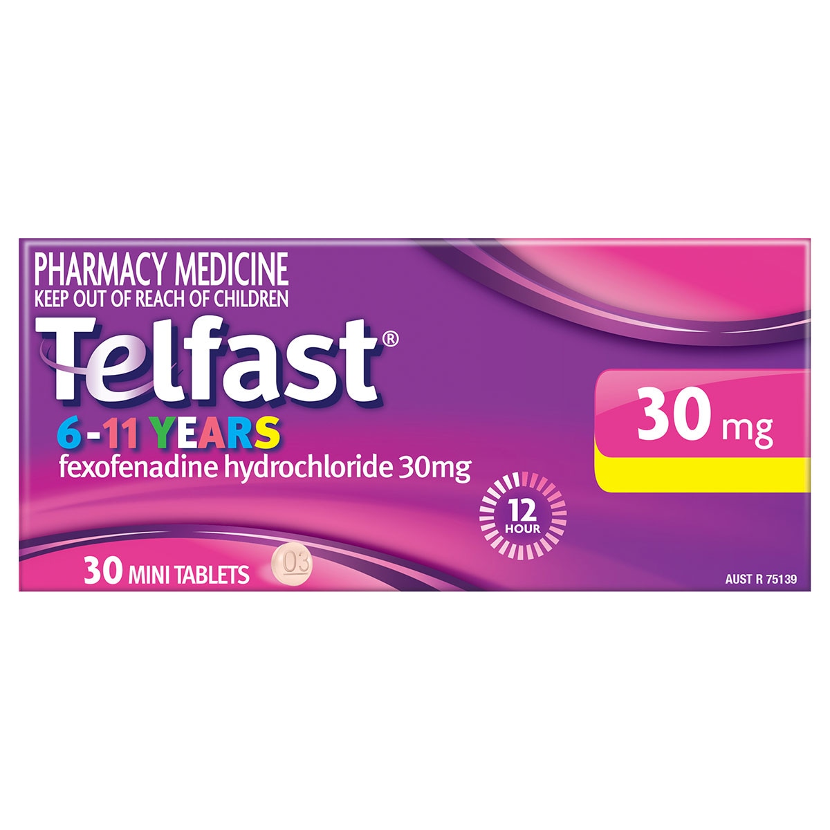 Telfast Kids 6-11 Years Fast Acting Allergy Relief 30 Mini Tablets ...