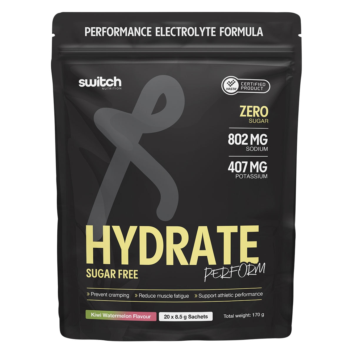 Switch Nutrition Hydrate Perform Sugar Free Kiwi Watermelon 20 x 8.5g ...