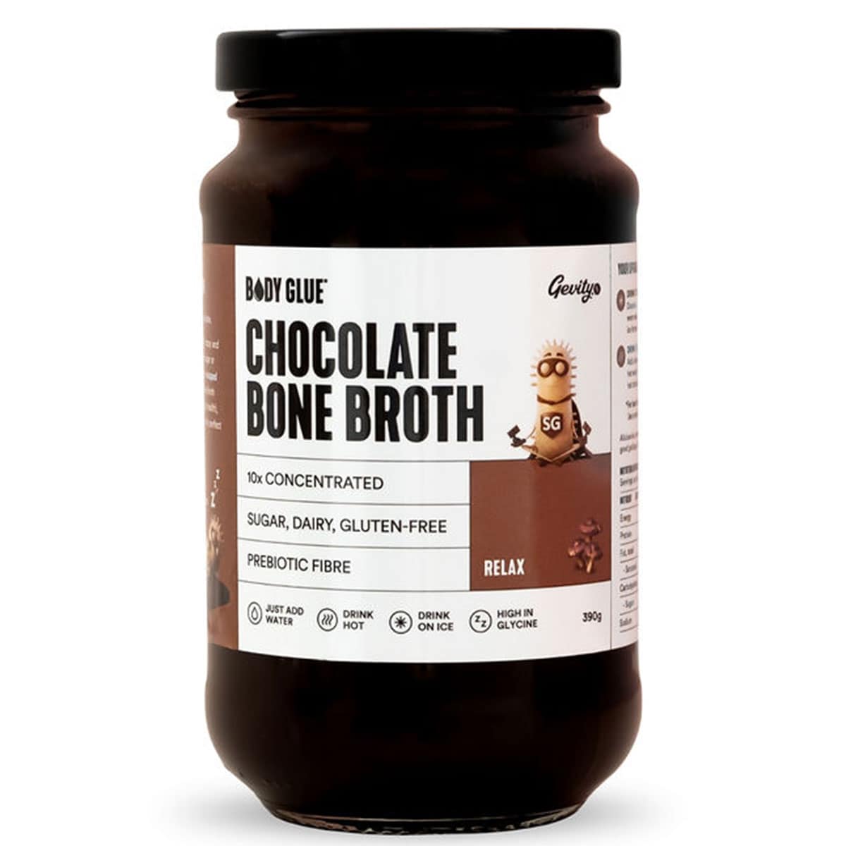 Gevity Rx Chocolate Bone broth Concentrate Relax 390g | Healthylife