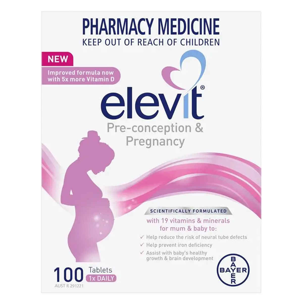 Elevit Pre-conception & Pregnancy Multivitamin 100 Tablets (New Formula ...