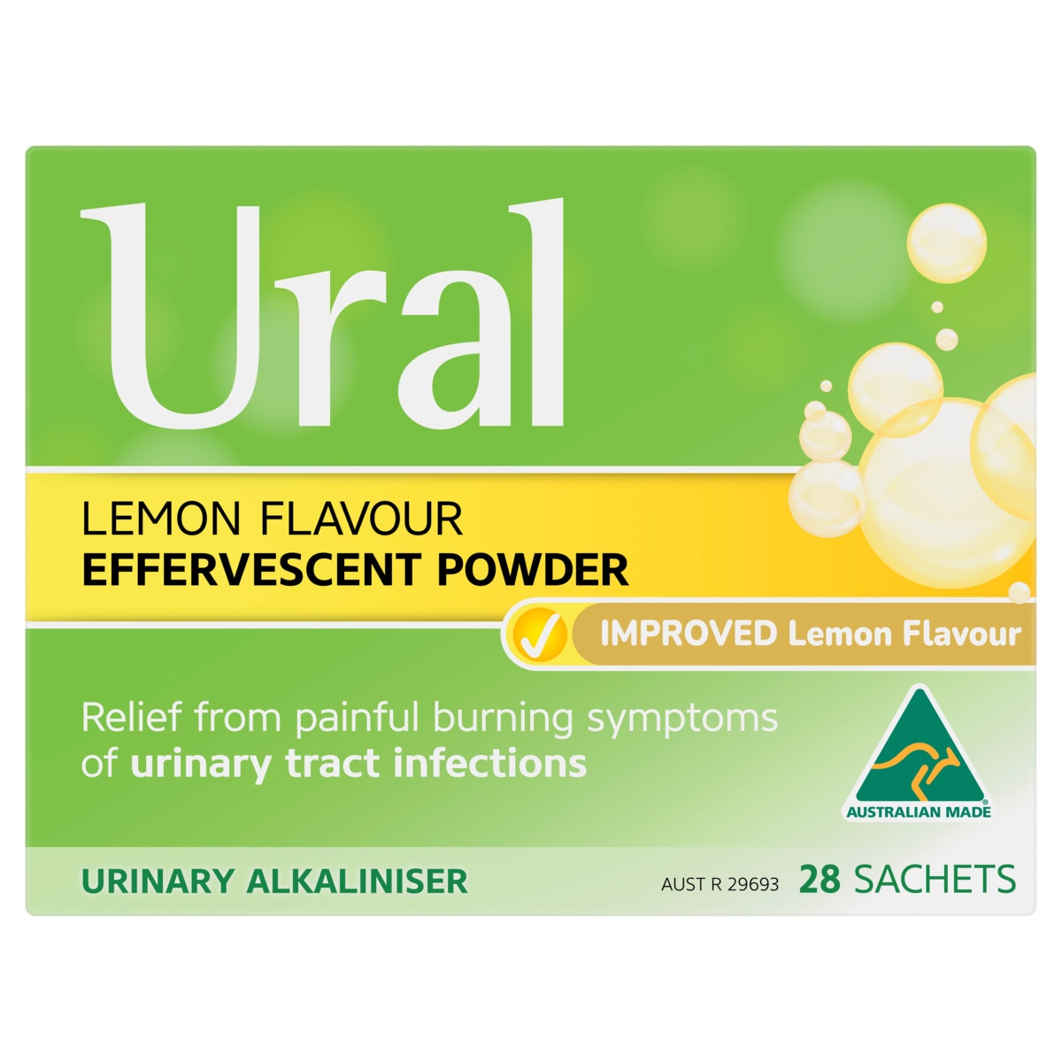 Ural Effervescent Powder Sachets Lemon Flavour 28 x 4g | Healthylife