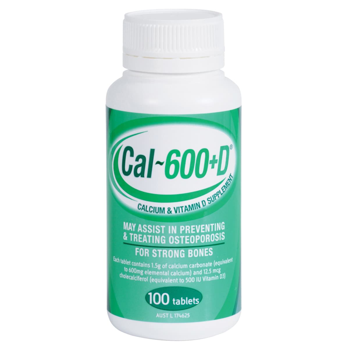 Cal-600+D Calcium + Vitamin D 100 Tablets | Healthylife