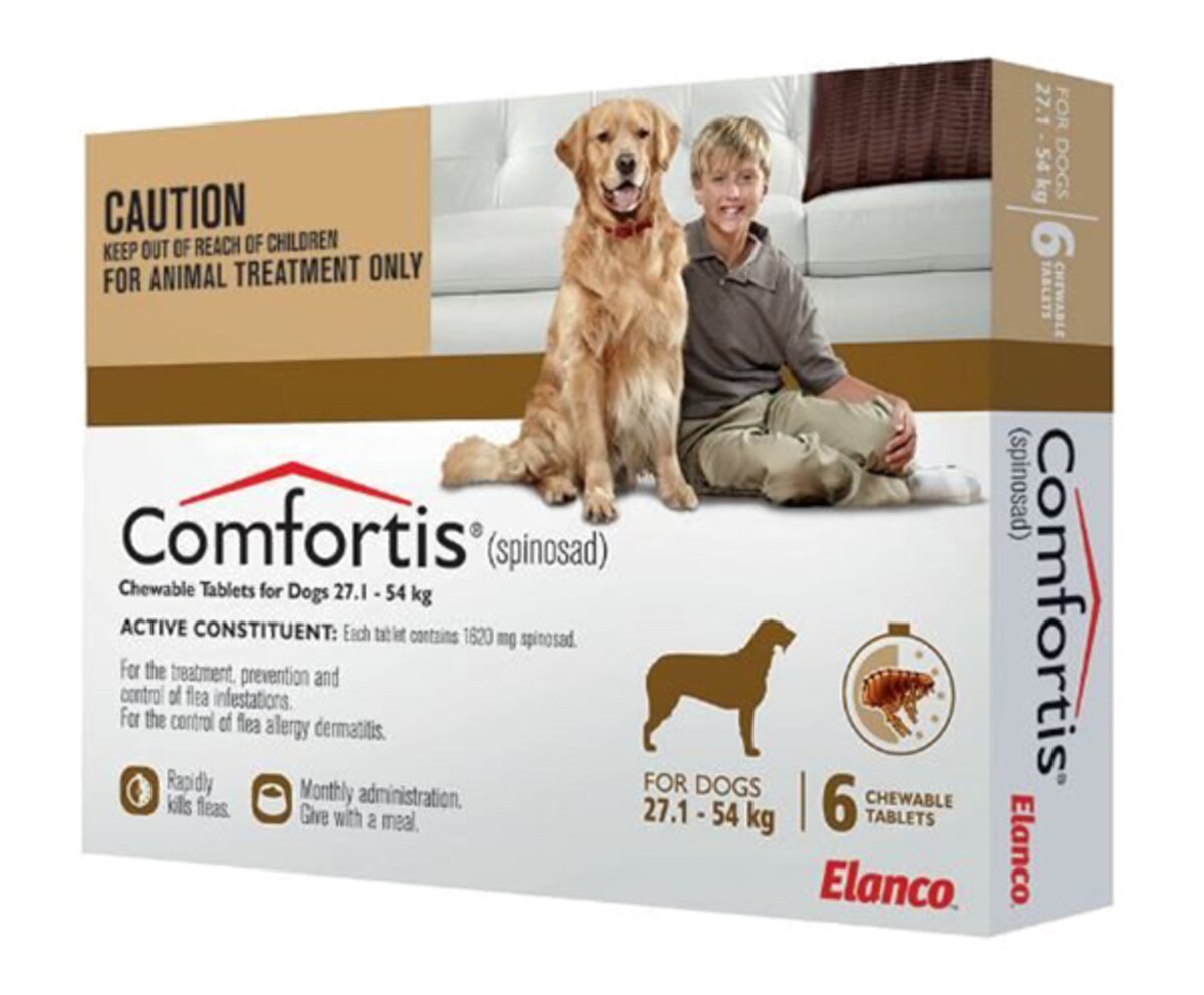 Comfortis for Dogs 27.1 - 54g Brown 6 Chewable Tablets | Healthylife