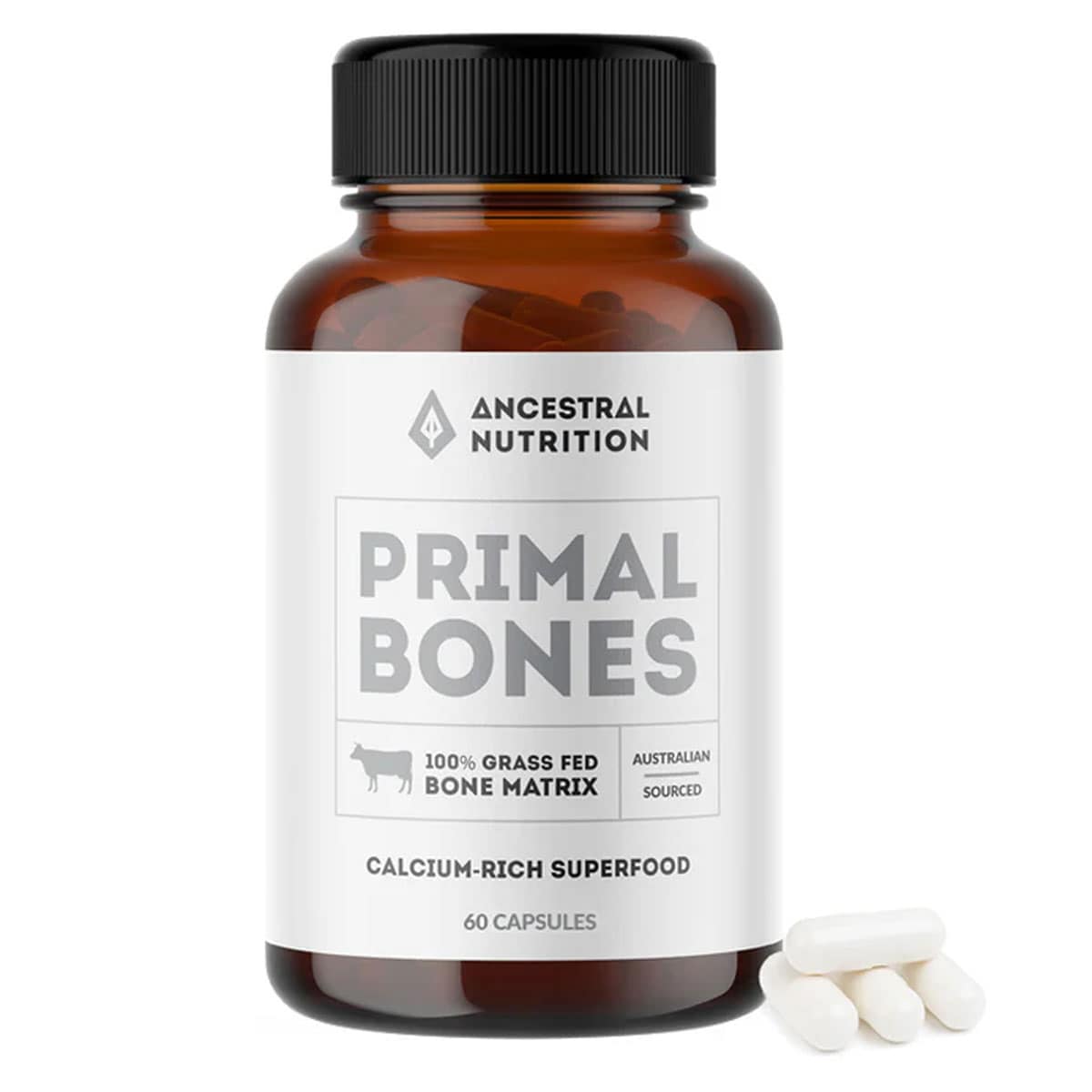 Ancestral Nutrition Primal Bones Grass-Fed Bone Matrix 60 Capsules ...
