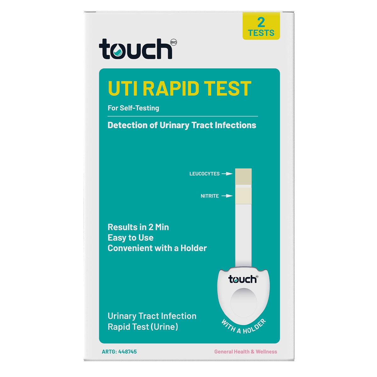 TouchBio UTI Test (Urinary Tract Infection ) 2 Pack | Healthylife