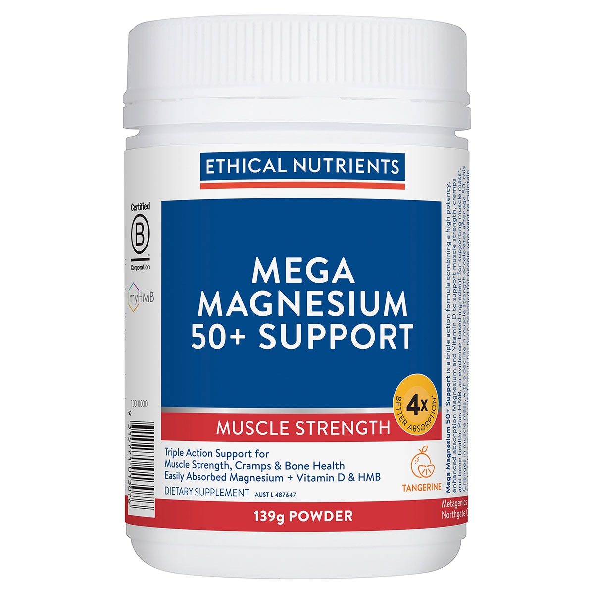 Ethical Nutrients Mega Magnesium Powder 50+ Support 139g | Healthylife