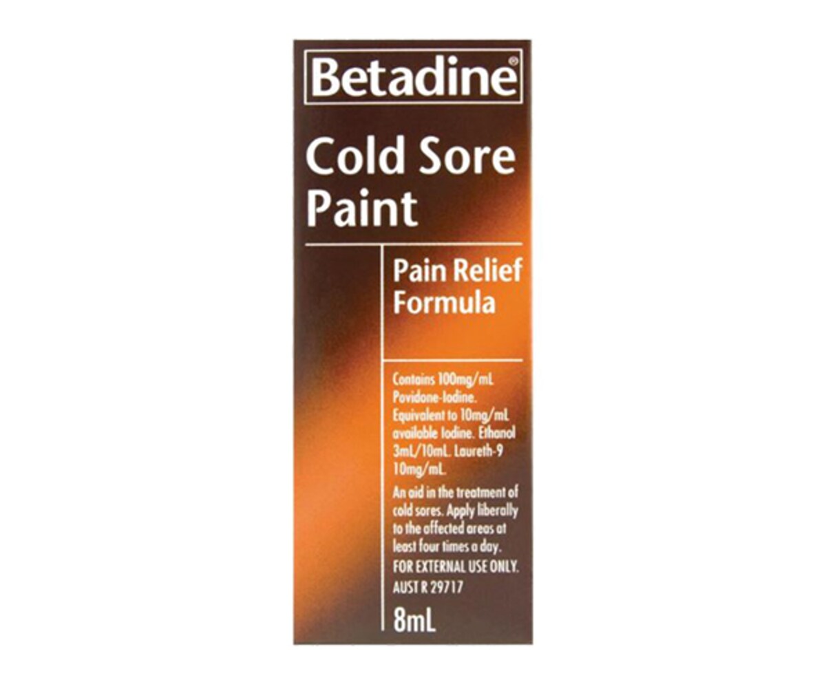 Betadine Cold Sore Pain Relief Paint 8ml | Healthylife