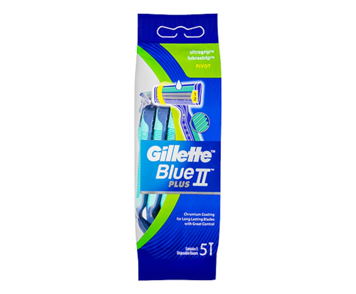Gillette BlueII Plus UltraGrip Pivot Disposable Razors 5 Pack | Healthylife
