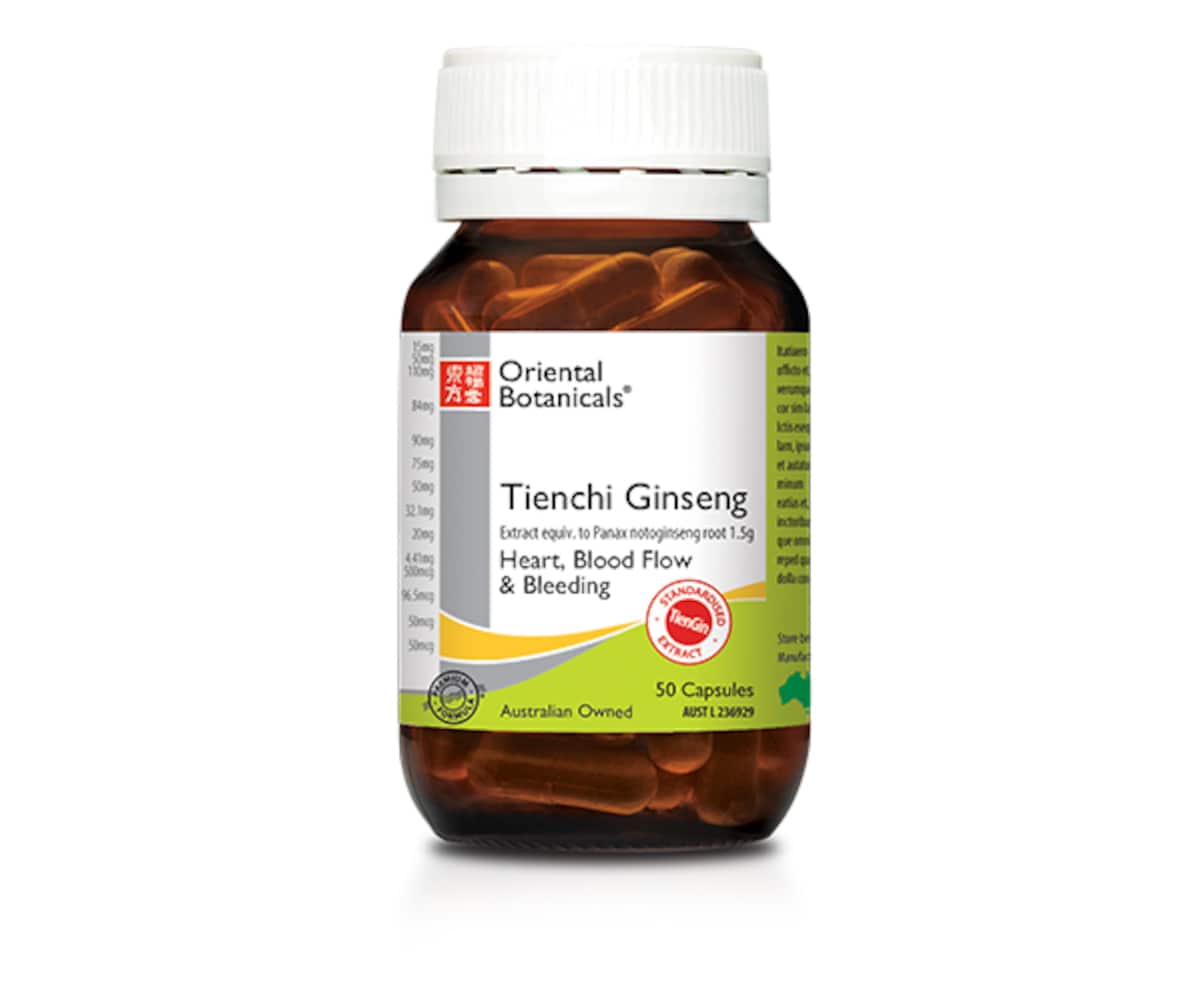 Oriental Botanicals Tienchi Ginseng 50 Vegetarian Capsules | Healthylife