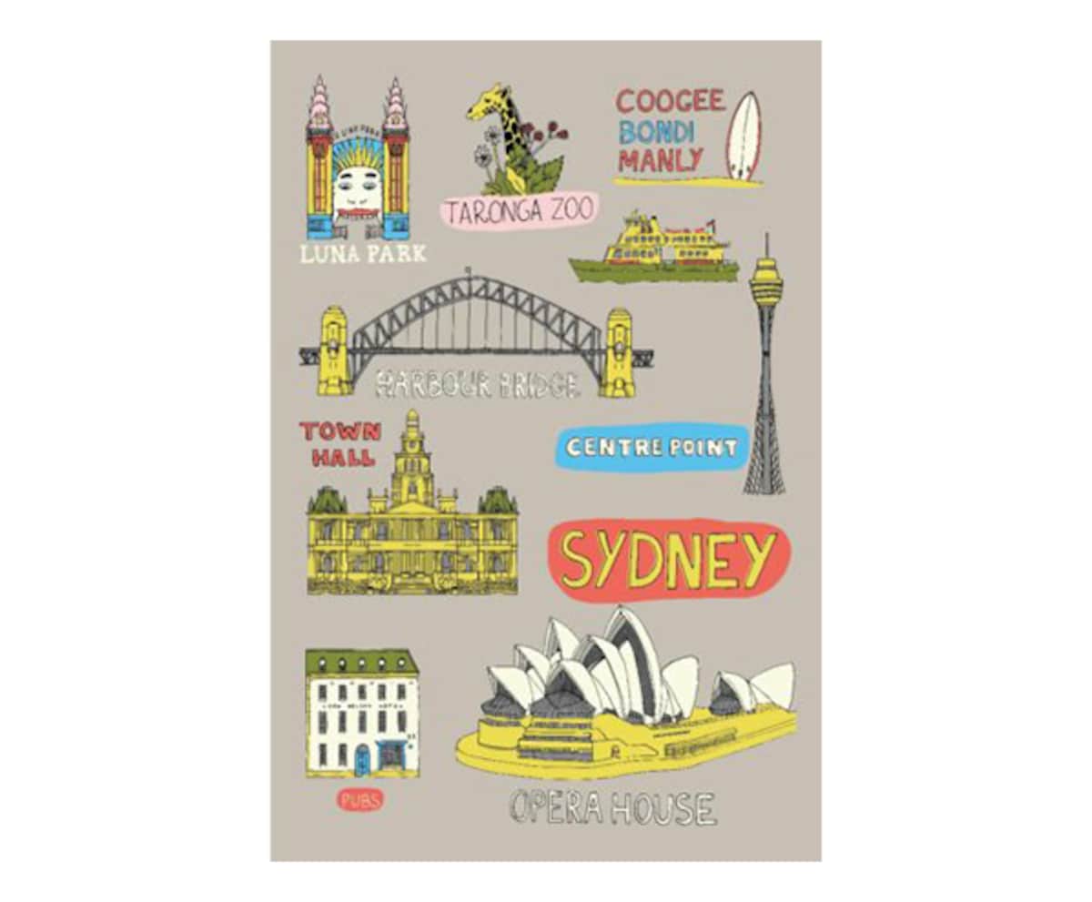 KE Design Tea Towel Sydney Collage | Healthylife