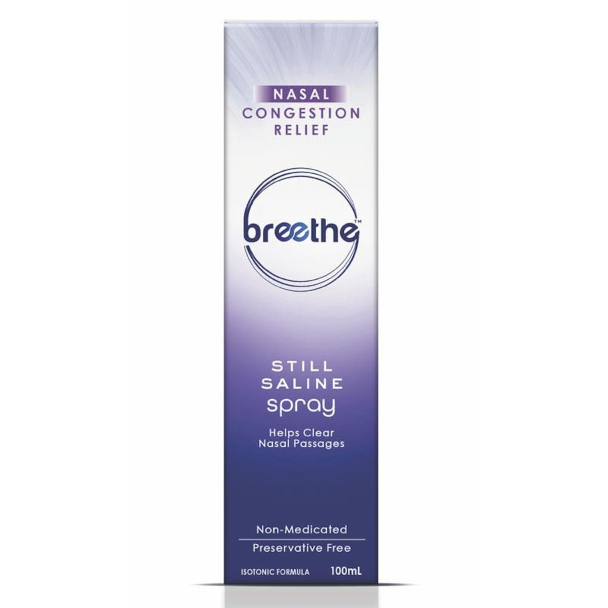 Breethe Nasal Congestion Relief Still Saline 100ml | Healthylife