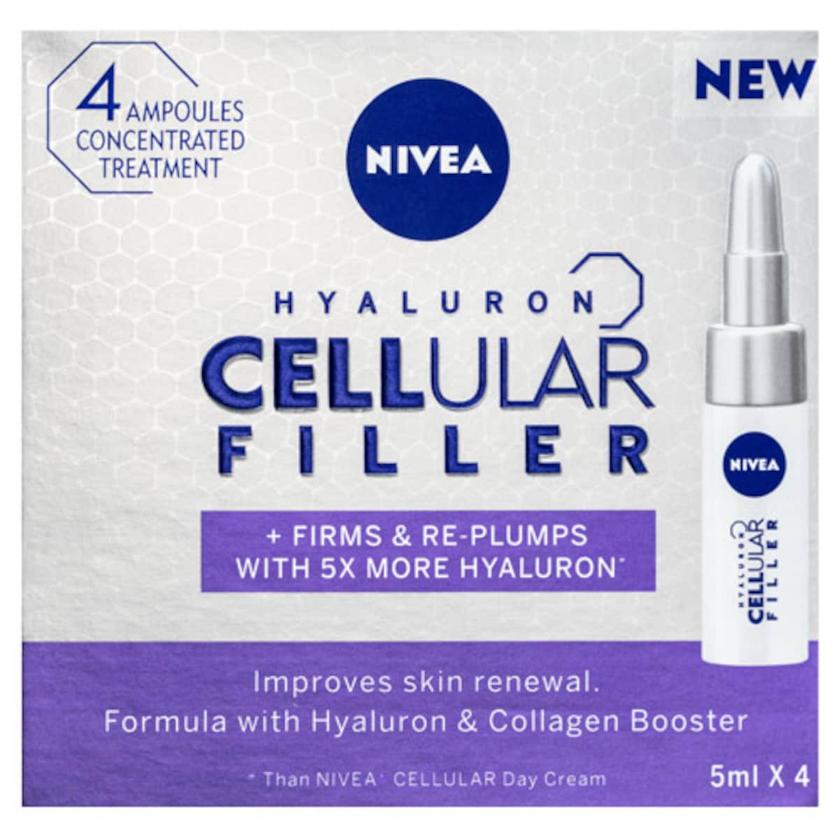 Nivea Hyaluron Cellular Filler Firming Collagen Booster 4 x 5ml ...