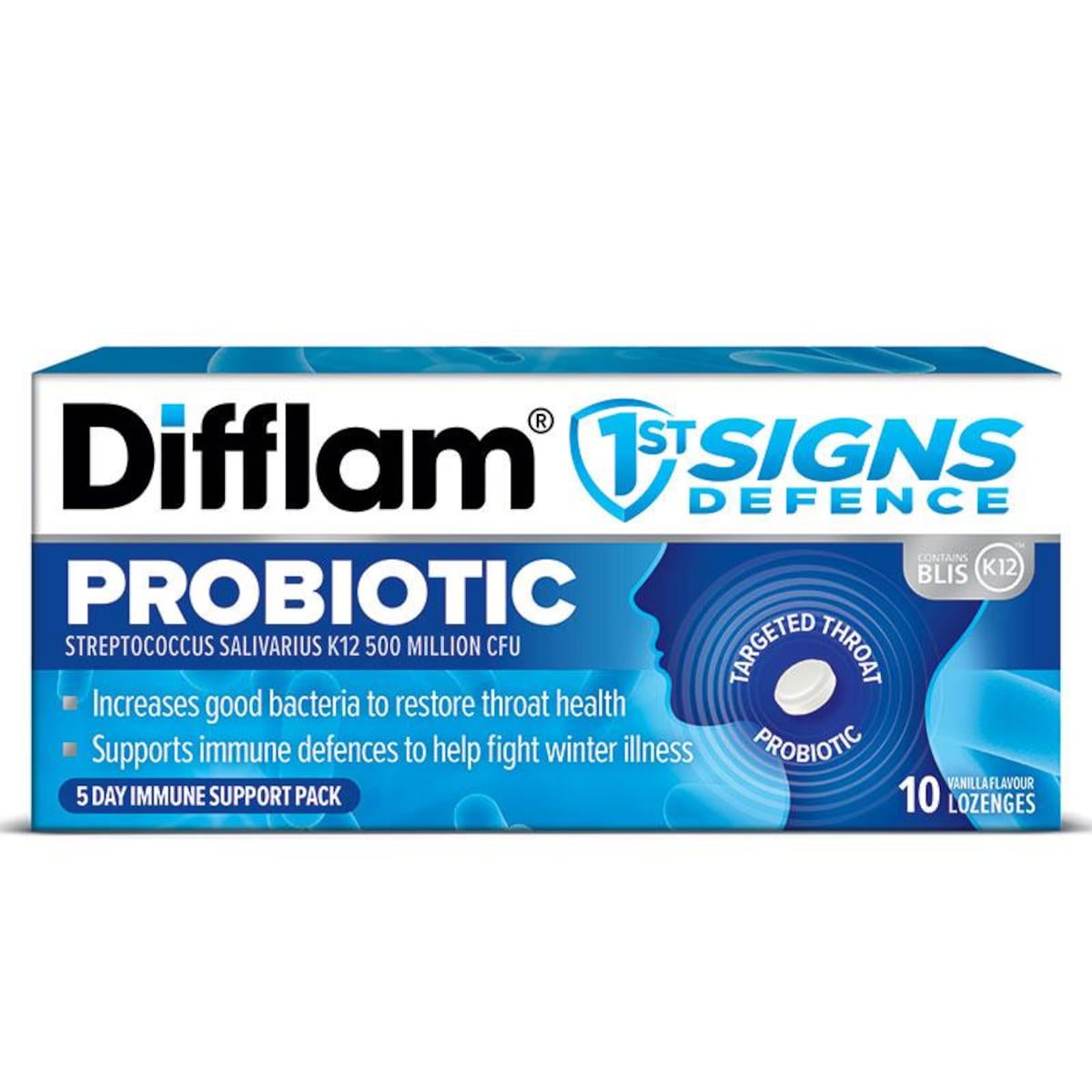 Difflam First Signs Defence Probiotic 10 Lozenges | Healthylife