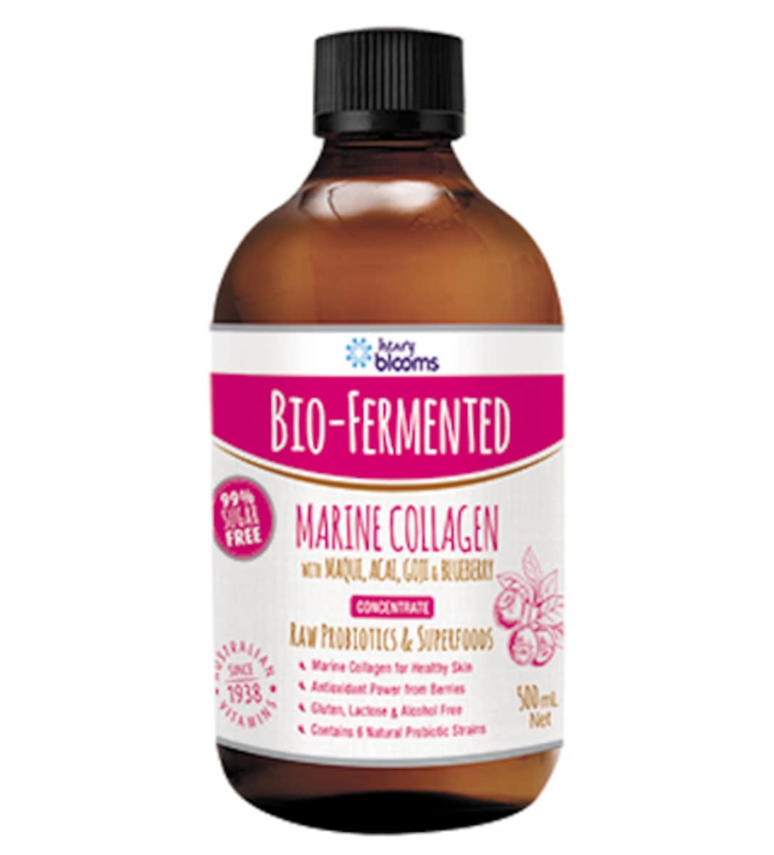Henry Blooms Bio Fermented Marine Collagen with Maqui, Acai, Goji and ...