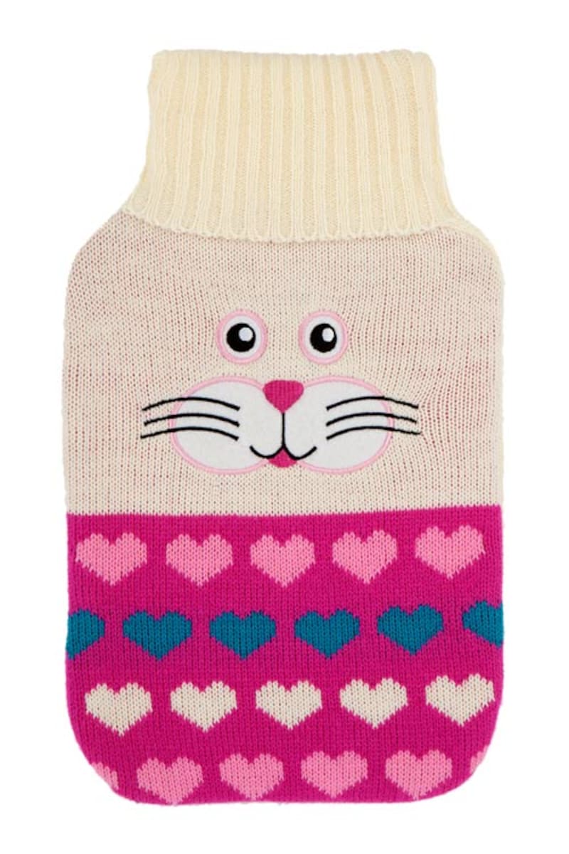 McGloins Hot Water Bottle with Knitted Cover and Patch Embroidery ...