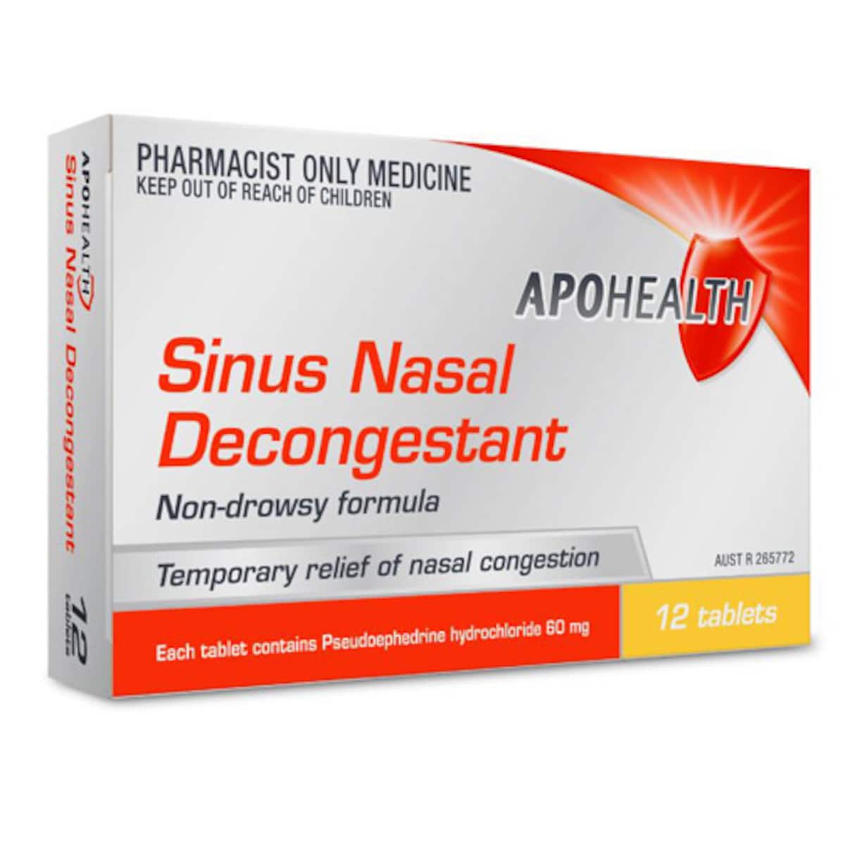 APOHEALTH Sinus Nasal Decongestant 60mg 12 Tablets S3 | Healthylife