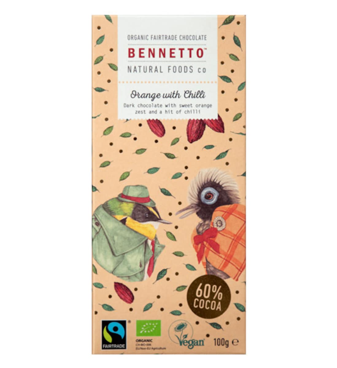 Bennetto Organic Dark Chocolate Orange With Chilli 100g | Healthylife