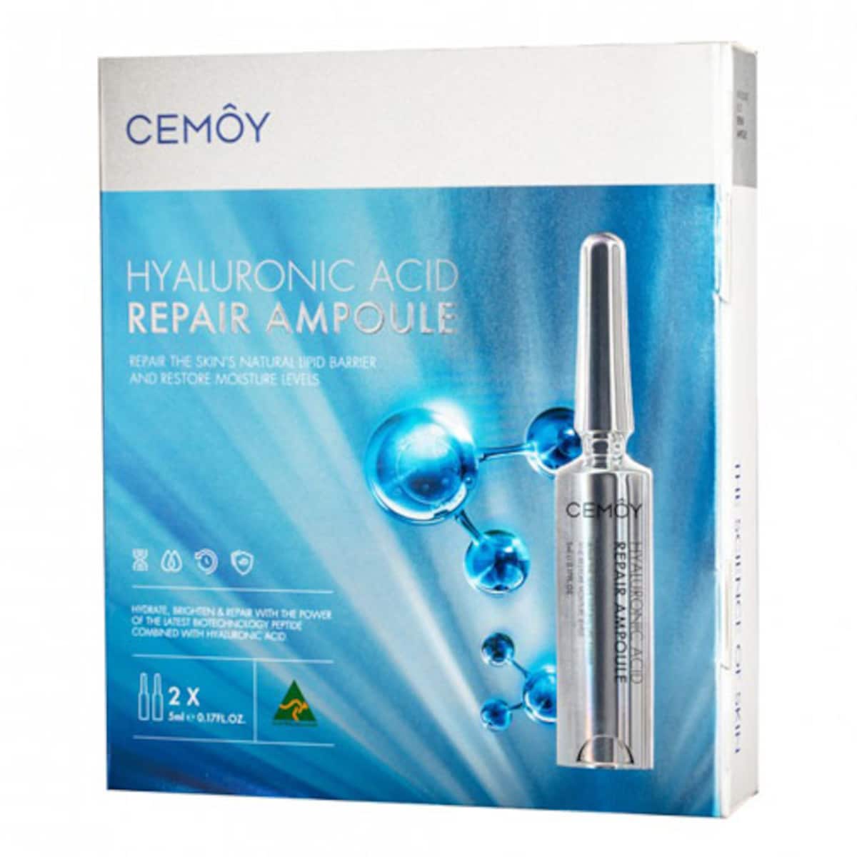 CEMOY Hyaluronic Acid Repair Ampoules 5ml x 2 Pack | Healthylife