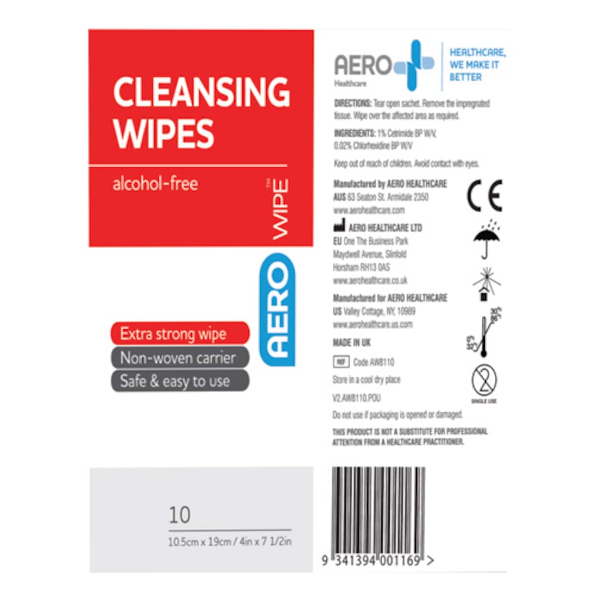 Aero Skin Cleansing Wipes 10 Pack | Healthylife