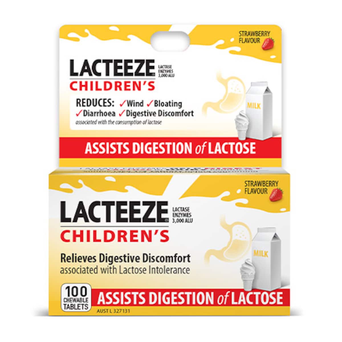 Lacteeze Children's Strawberry 100 Tablets | Healthylife