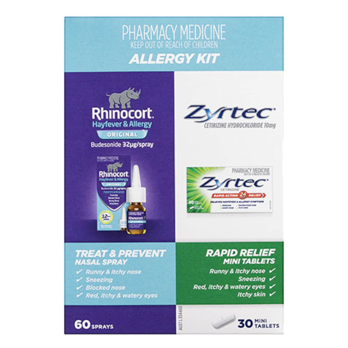 Zyrtec Tablets and Rhinocort Nasal Spray Kit | Healthylife