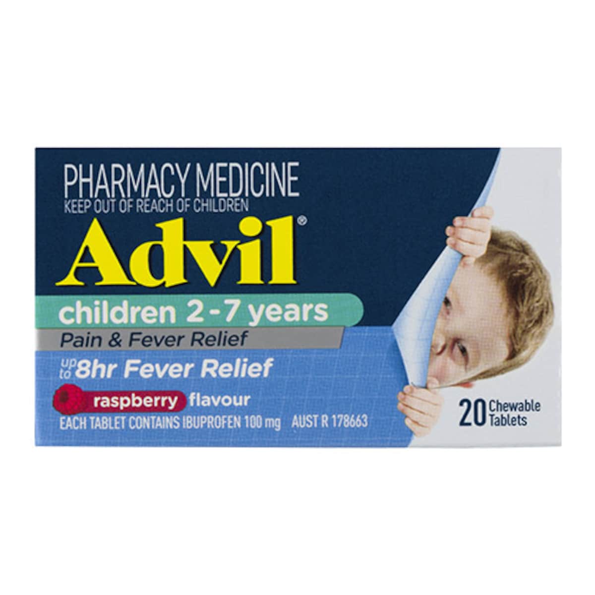 Advil Childrens Chewable Pain & Fever 2-7 Years 20 Tablets | Healthylife