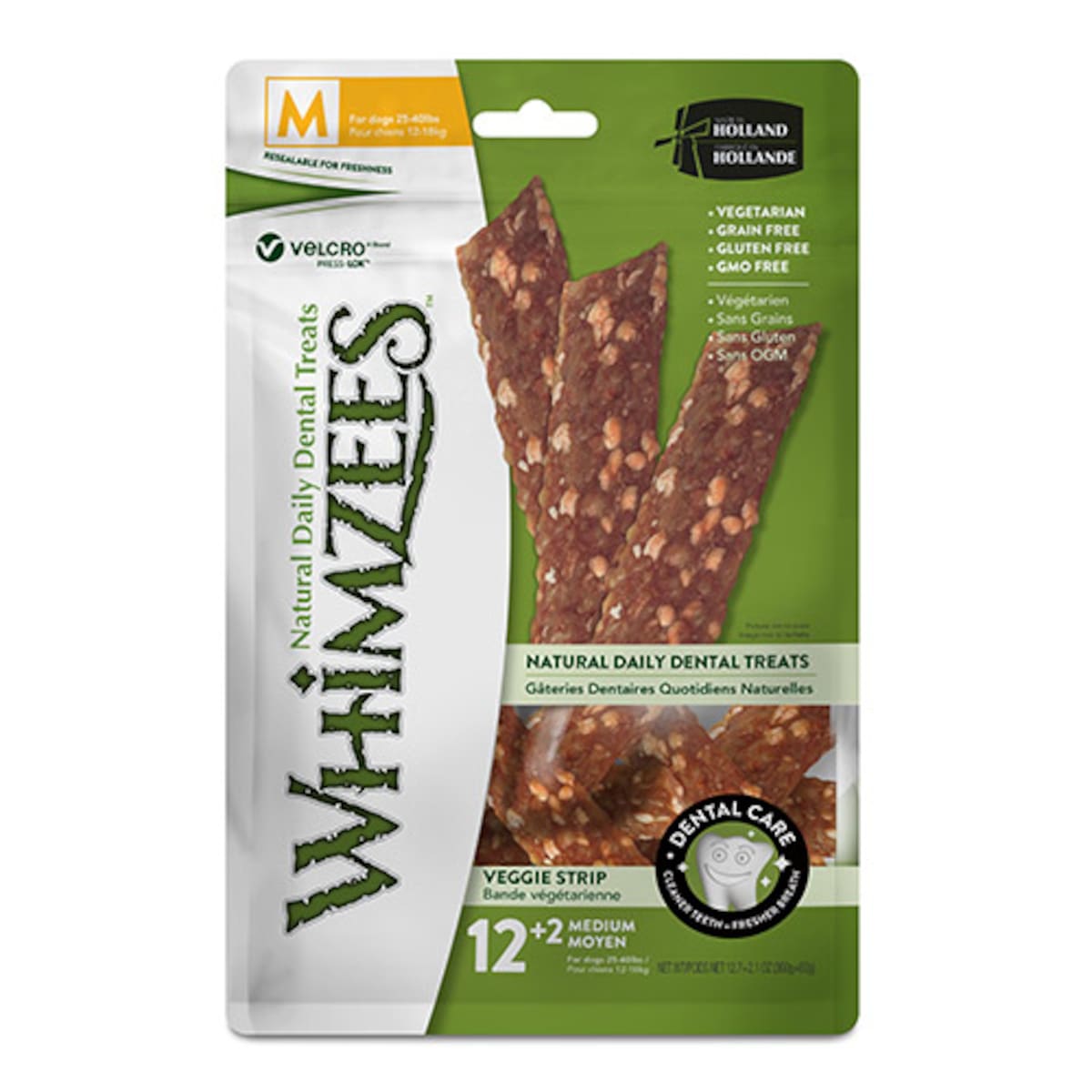 Whimzees Daily Dental Chews Veggie Strips Medium Dog 14 Pack | Healthylife