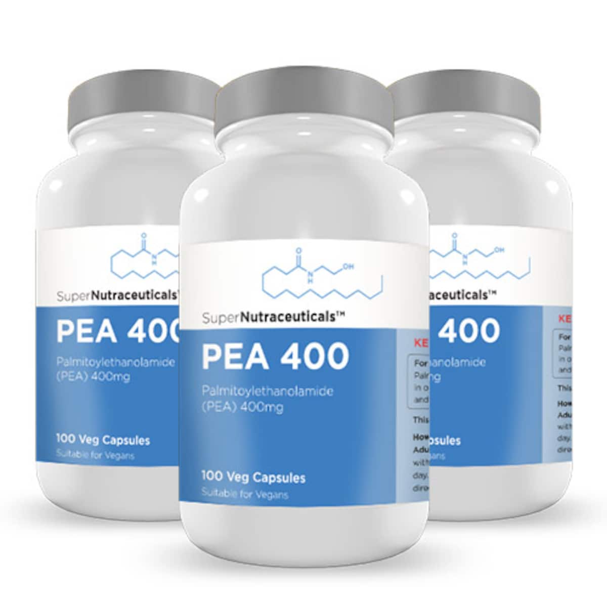 PEA 400mg Capsules 300 (Palmitoylethanolamide) Micronised | Healthylife