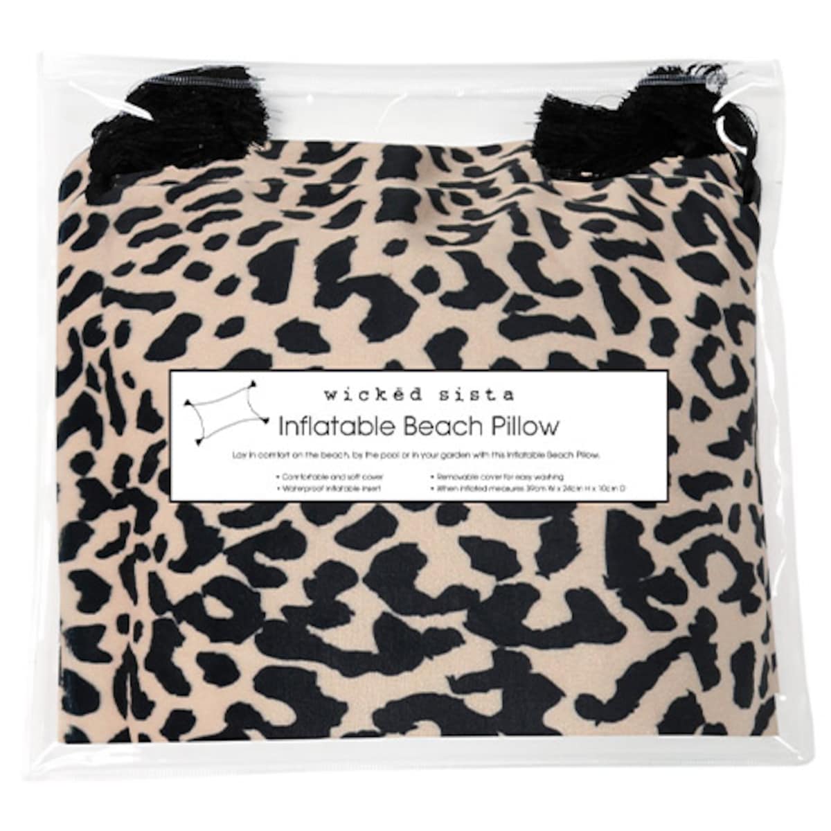 Wicked Sista Inflatable Beach Pillow Ocelot