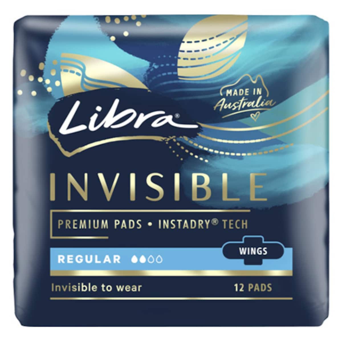 Libra Invisible Regular Pads with Wings 12 Pack | Healthylife