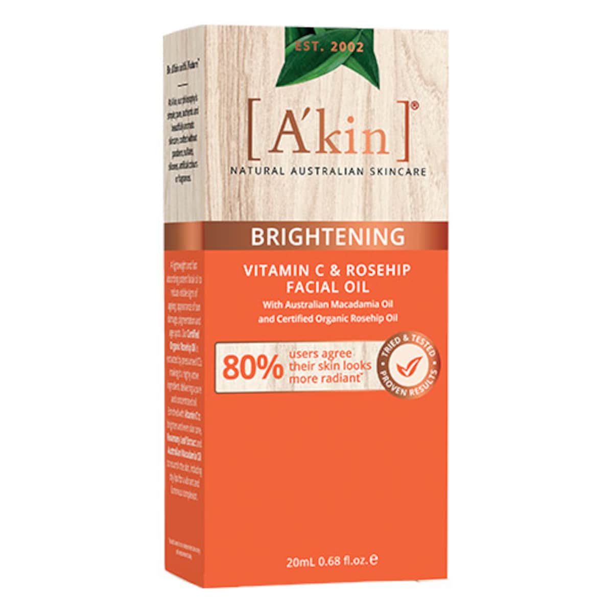 Akin Certified Organic Rosehip Oil with Vitamin C 20ml | Healthylife