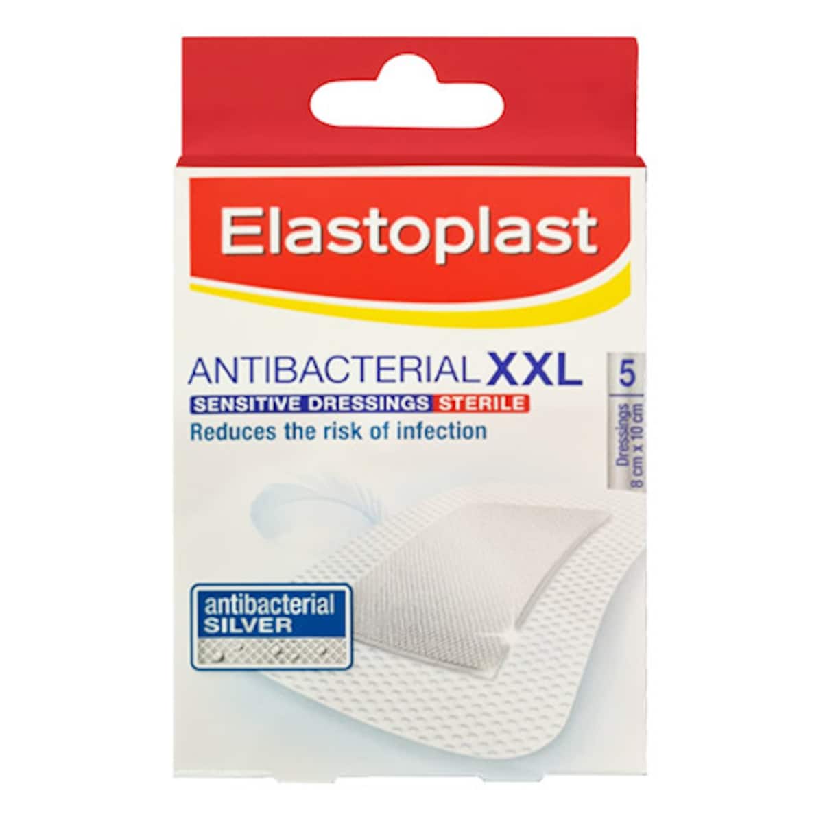 Elastoplast Antibacterial Sensitive Dressing 8cm x 10cm 5 Pack ...