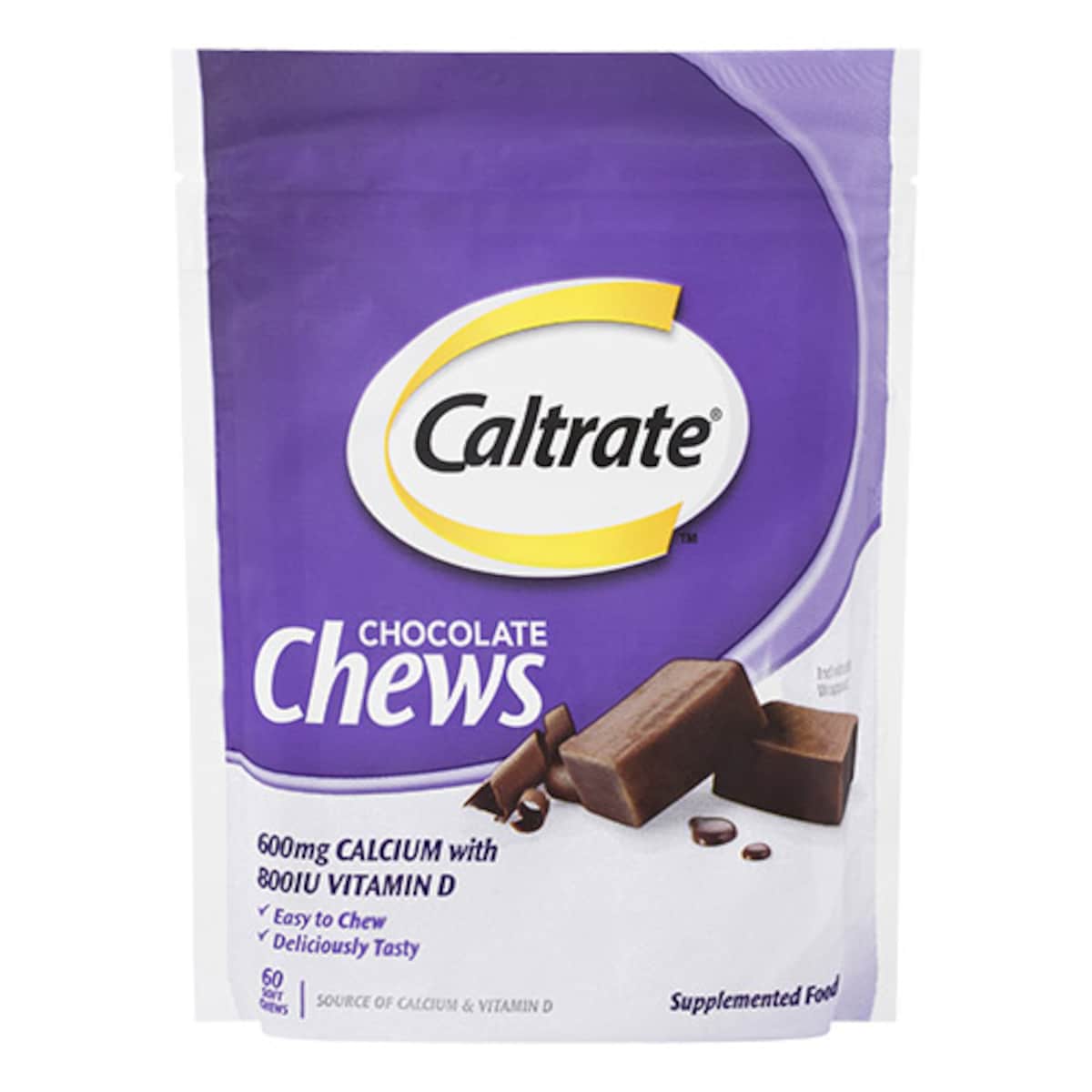 Caltrate Soft Chews Chocolate 60 Chews | Healthylife