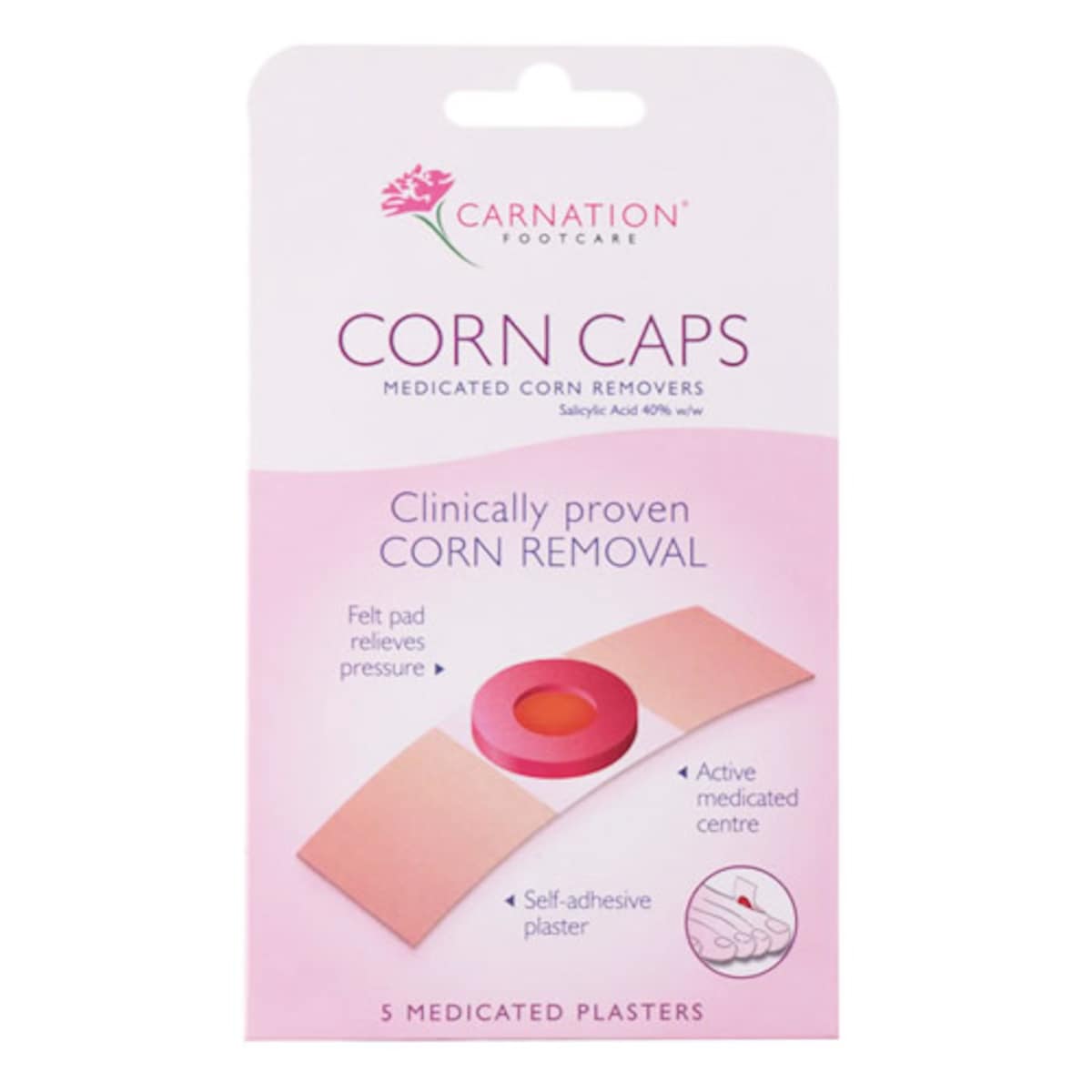Carnation Corn Removal Caps 5 Medicated Plasters | Healthylife