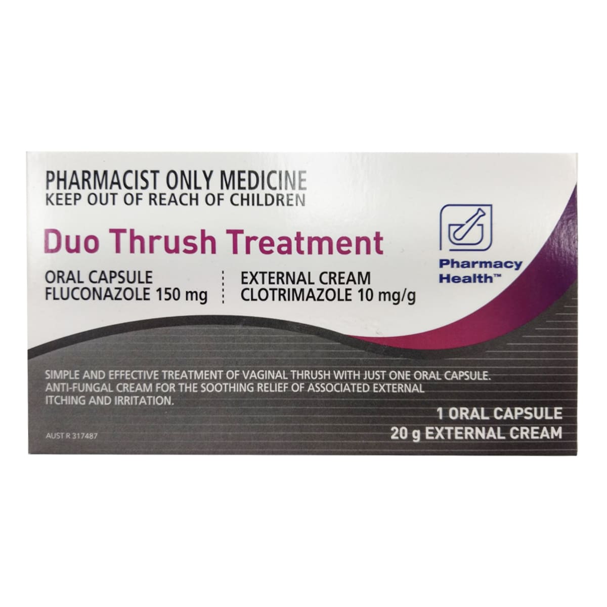 Pharmacy Health Duo Thrush Treatment 1 Oral Cap + Cream | Healthylife