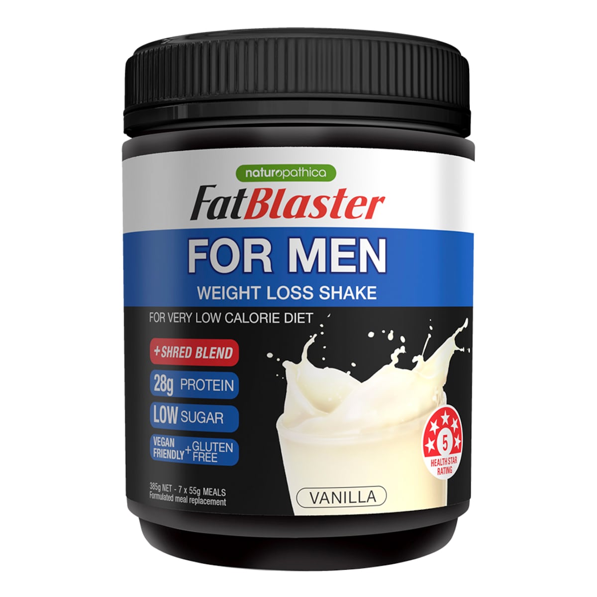 Naturopathica Fatblaster for Men Weight Loss Shake Vanilla 385g