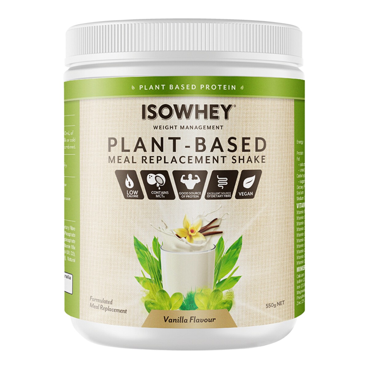 IsoWhey Plant-Based Meal Replacement Shake Vanilla 550g