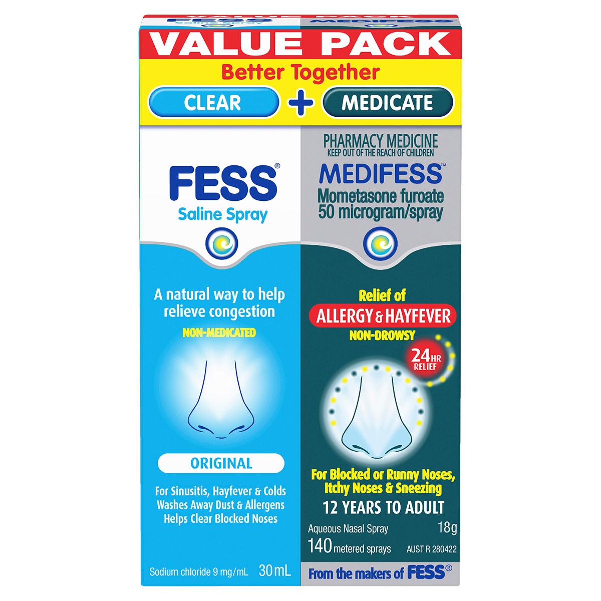 Medifess & Fess Allergy & Hayfever Nasal Spray Value Pack | Healthylife