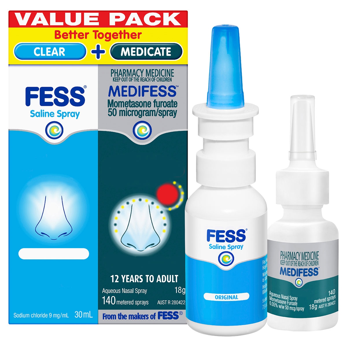 Medifess & Fess Allergy & Hayfever Nasal Spray Value Pack