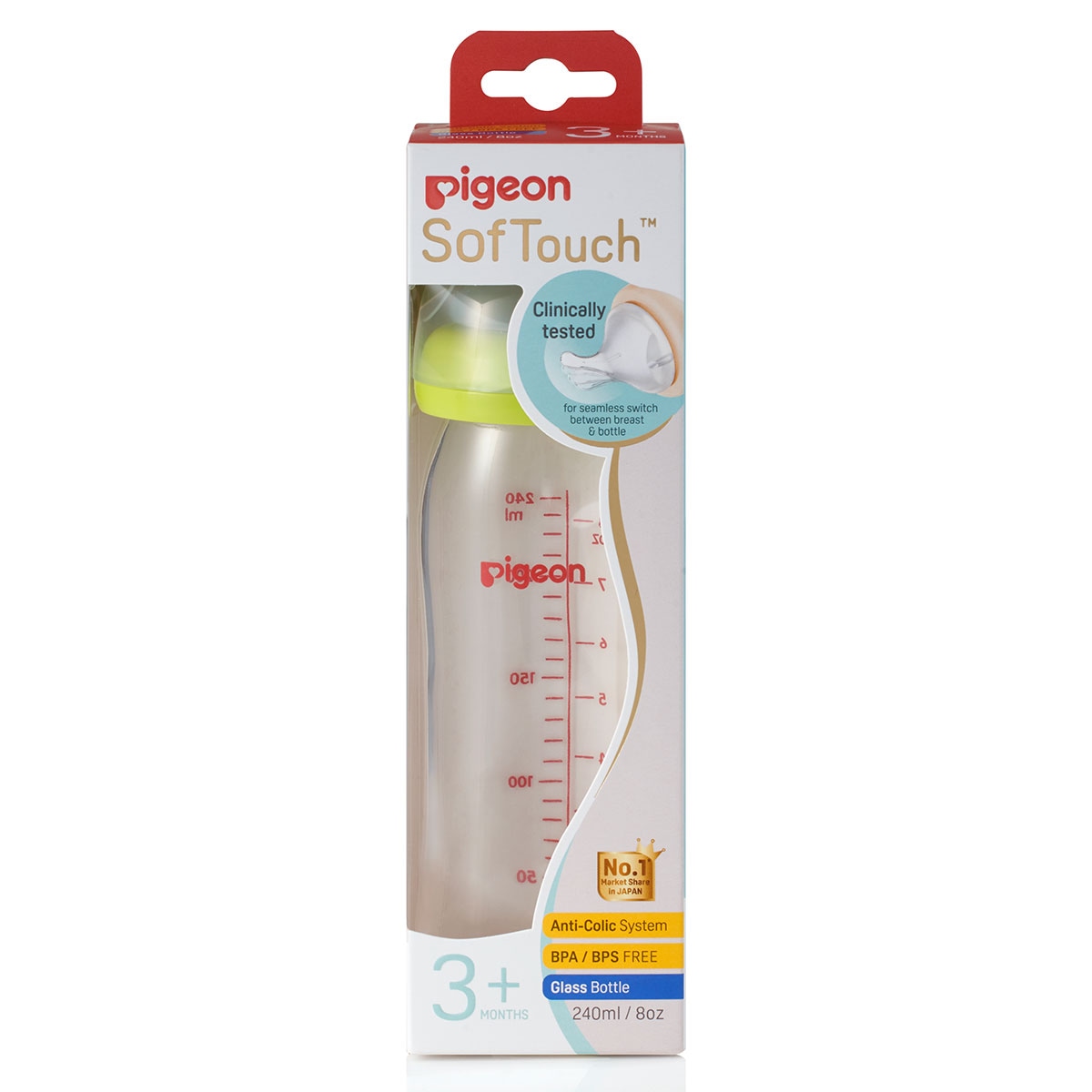 Pigeon Softouch Glass Baby Bottle 240Ml | Healthylife