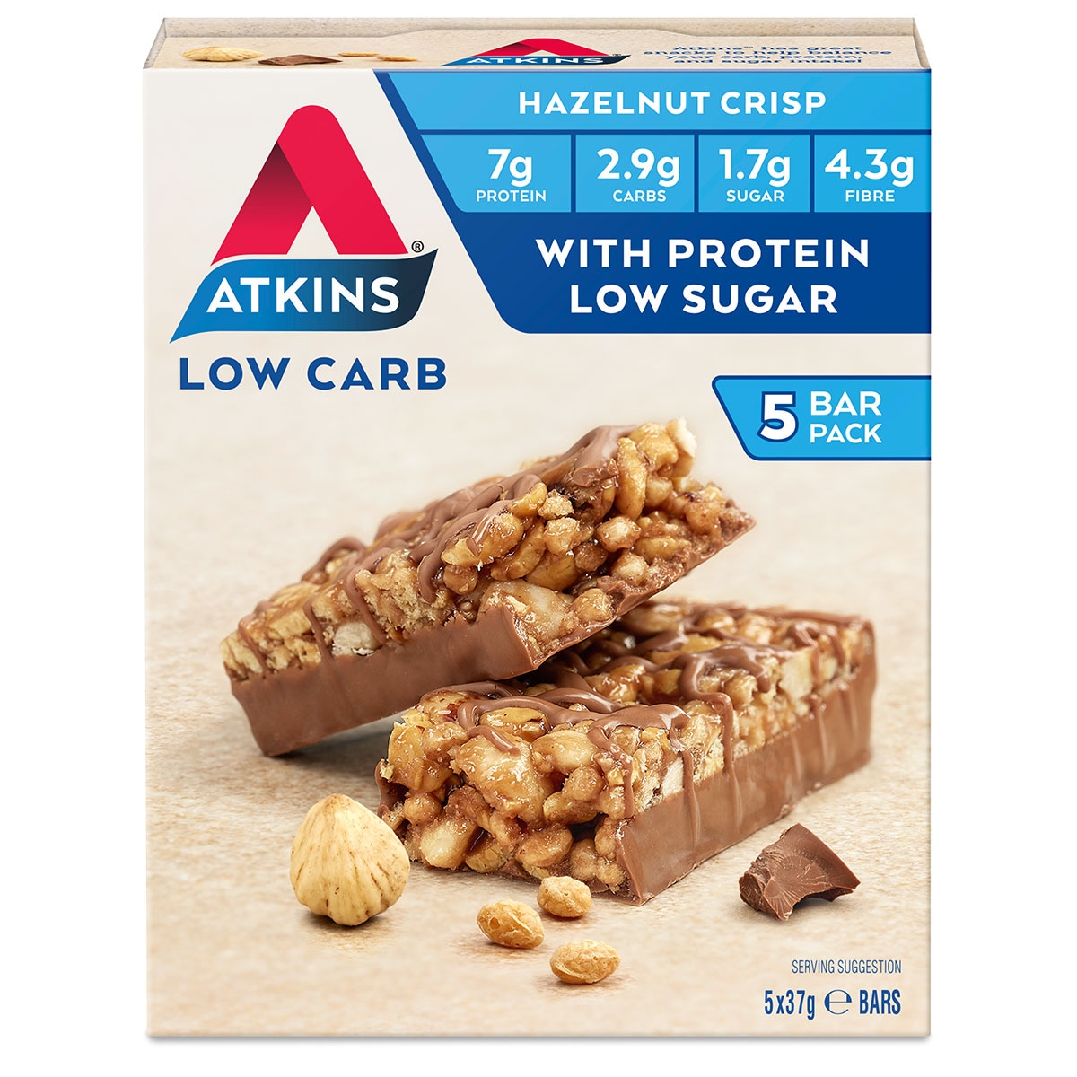 Atkins DayBreak Hazelnut Crisp Bars 5 Pack | Healthylife