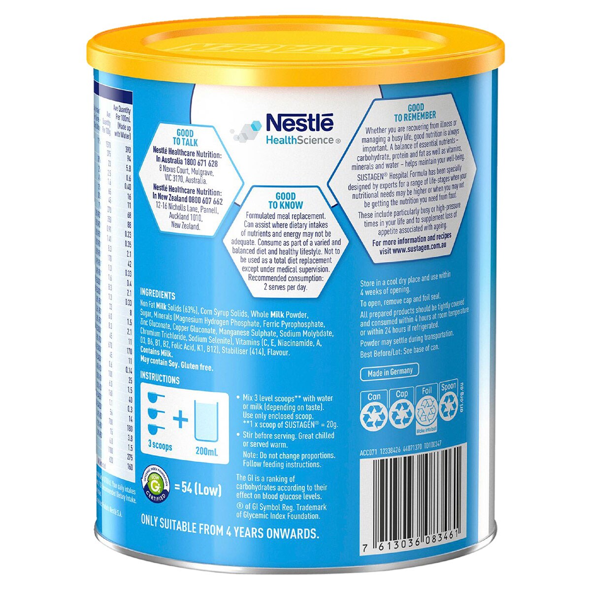 Sustagen Hospital Formula Vanilla 840g