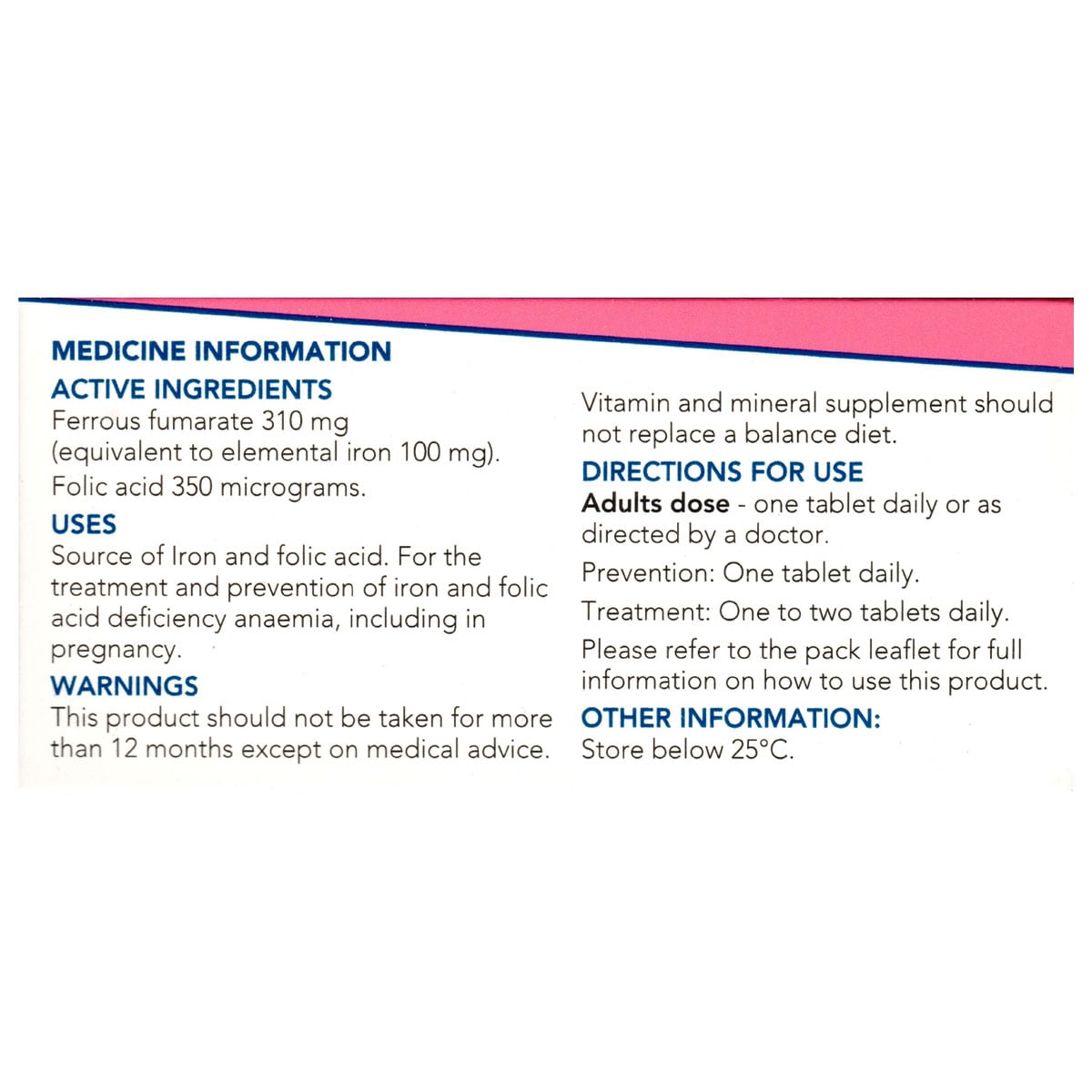 Ferroven Iron + Folic Acid 60 Tablets