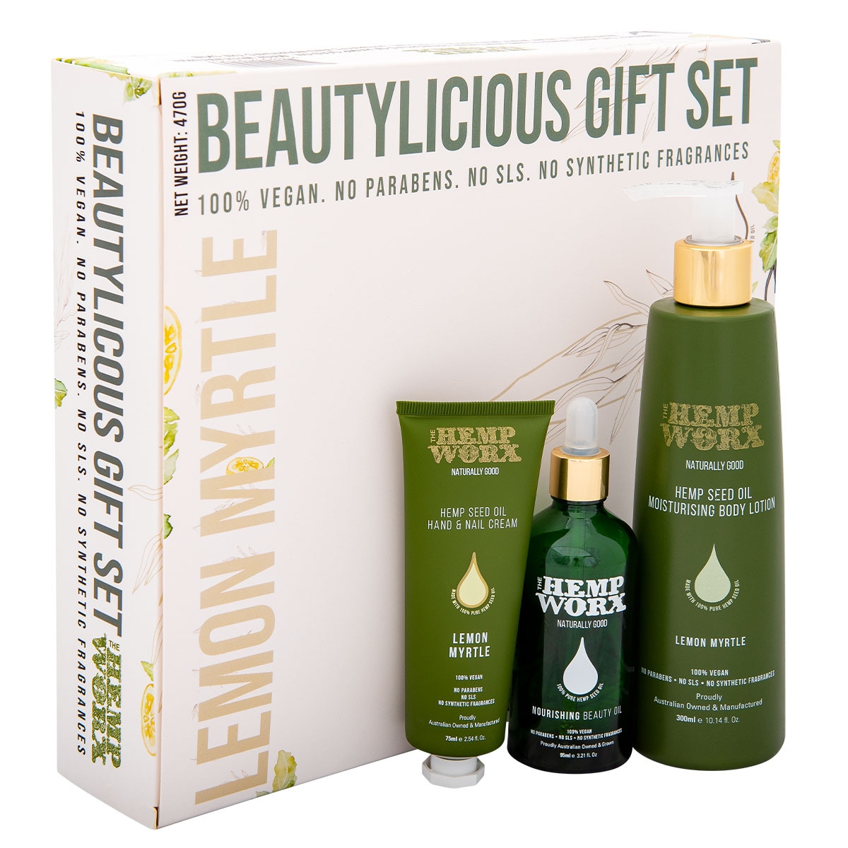 Hemp Worx Beautylicious Lemon Myrtle Gift Set | Healthylife