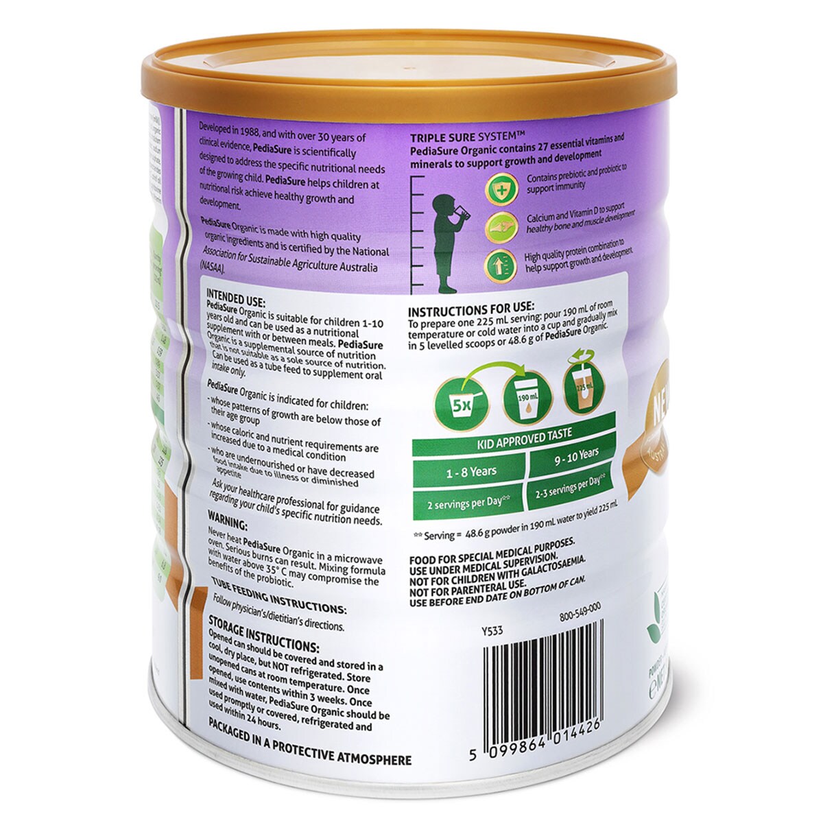 Pediasure Organic Powder Vanilla 800g