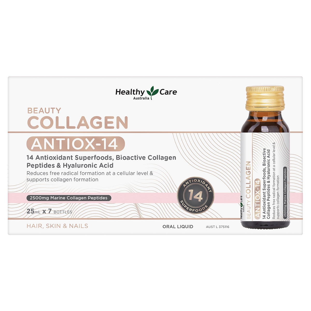 Healthy Care Beauty Collagen Antiox-14 Shots 25ml x 7 Bottles | Healthylife